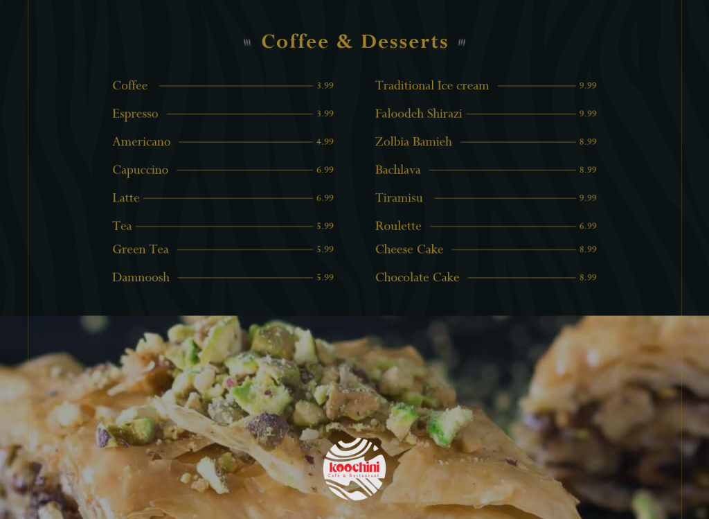 FOOD MENU – koochini